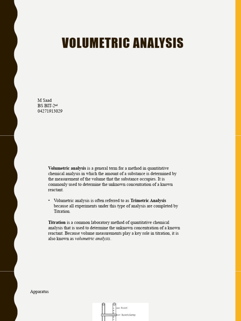 Volumetric Analysis | PDF | Titration | Chemistry