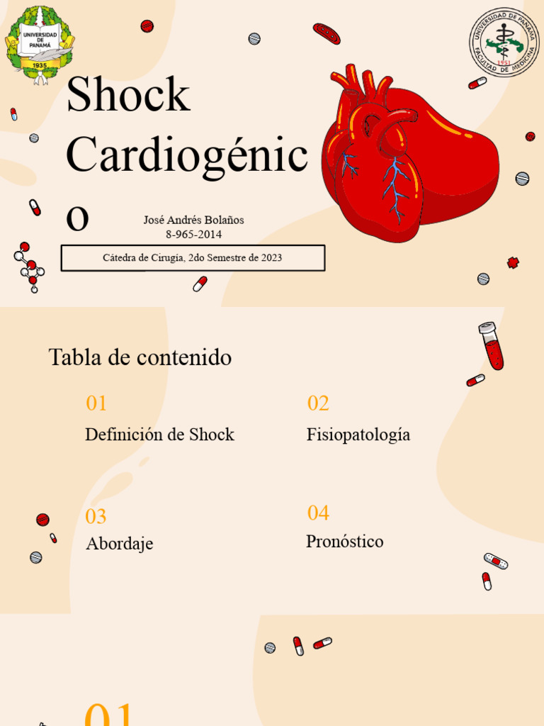 Shock Cardiogénico Por Univ. José Andrés Bolaños 8-965-2014 | PDF ...