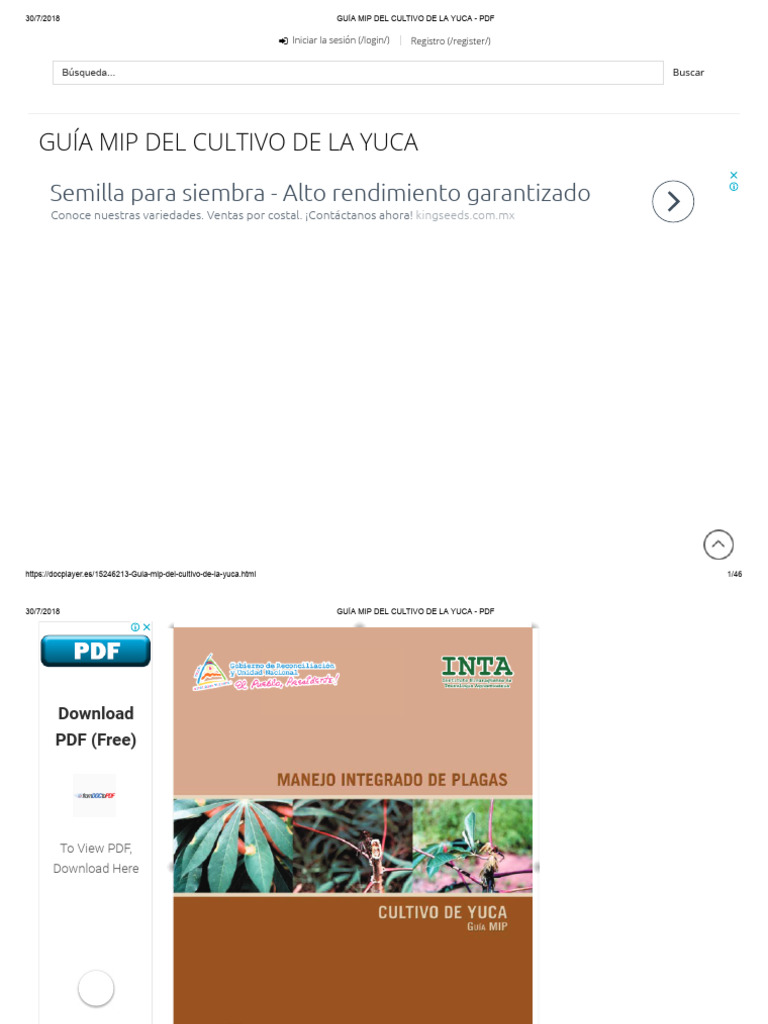 Guía Mip Del Cultivo de La Yuca PDF | PDF
