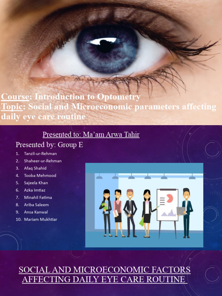Group E Presentation (Intro. To OPT) | PDF | Optometry | Cataract