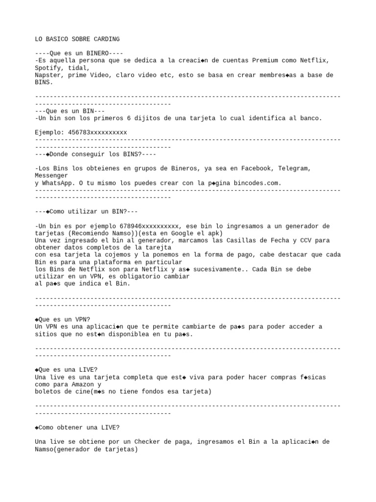 Curso Basico de Carding | PDF Curso Basico de Carding | PDF