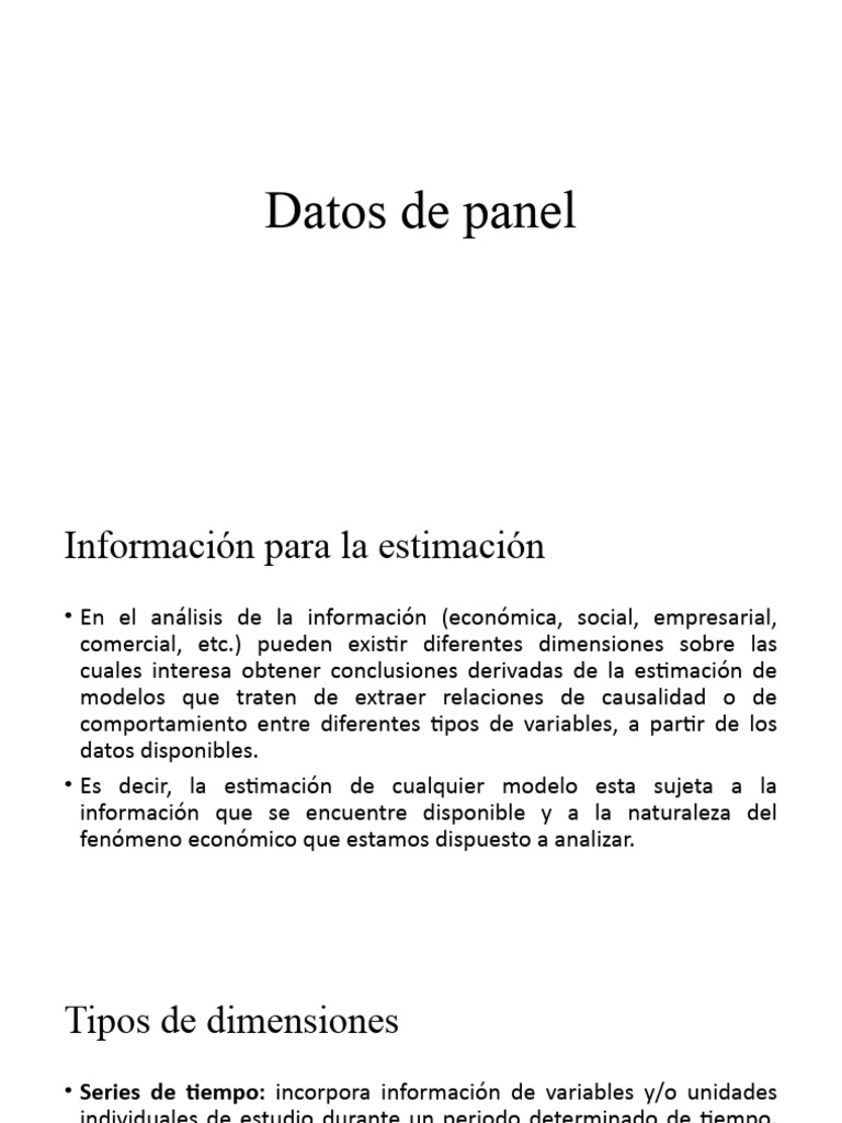 Tema 7. Datos de Panel | PDF | Econometría | Hora