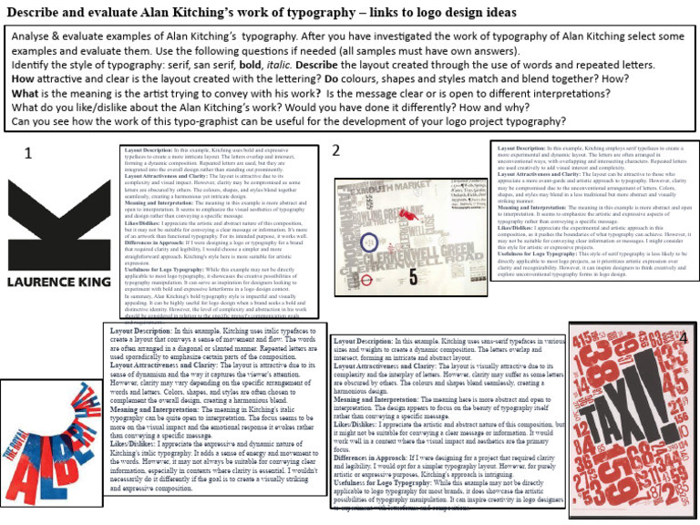 Alan Kitching's Dynamic Typography Analysis | PDF | Typography | Logos