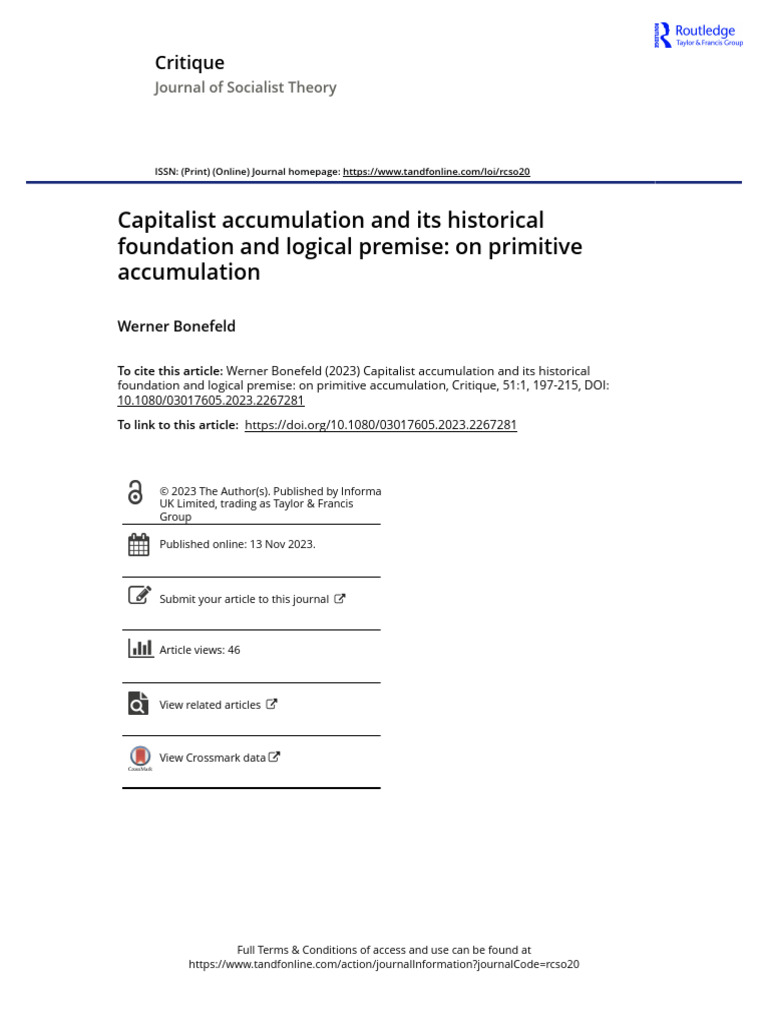 2023 - Bonefeld - Capitalist Accumulation and Its Historical Foundation ...