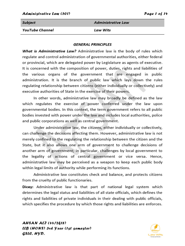 Administrative Law | PDF