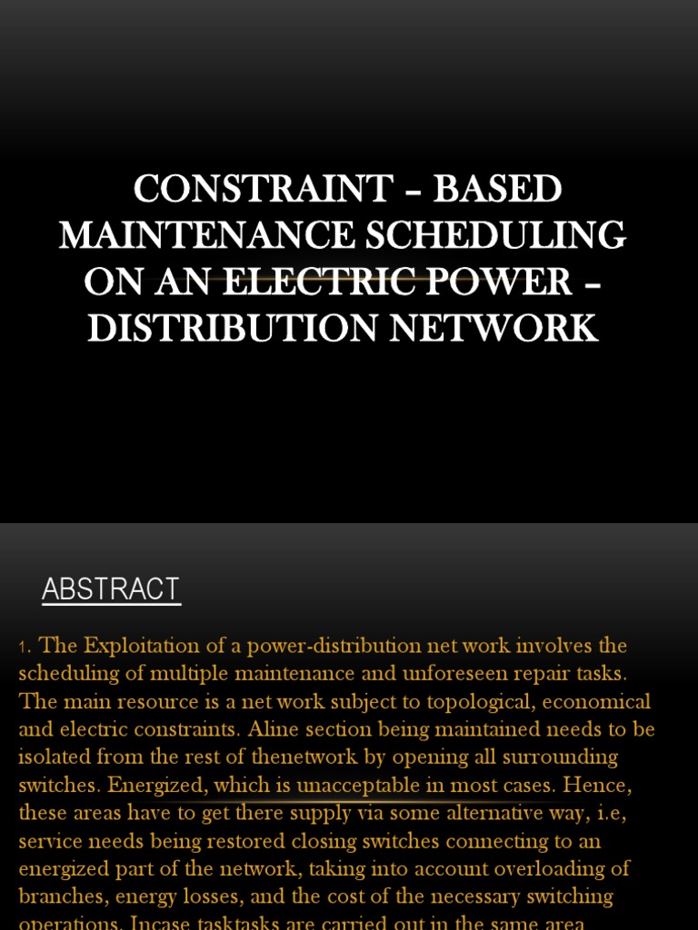 Constraint - Based Maintenance Scheduling On An | PDF | Scheduling ...