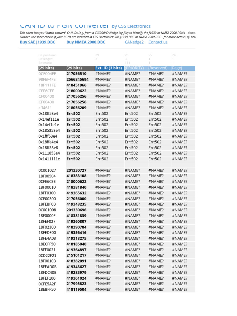 CAN ID To J1939-N2K PGN Converter | PDF | Computer Networking ...