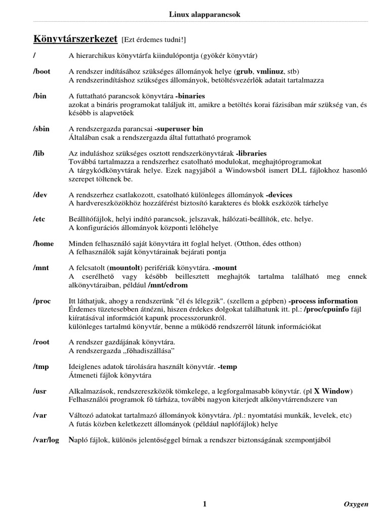 Linux Parancsok Feladatok A4 | PDF