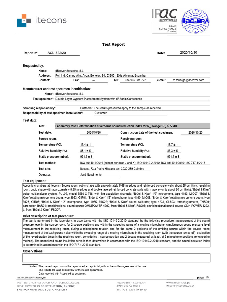 Ep Sylomer Test Report | PDF | Drywall | Microphone