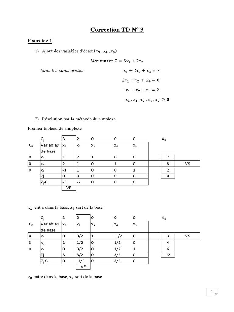 Correction TD #3: Exercice 1 | PDF