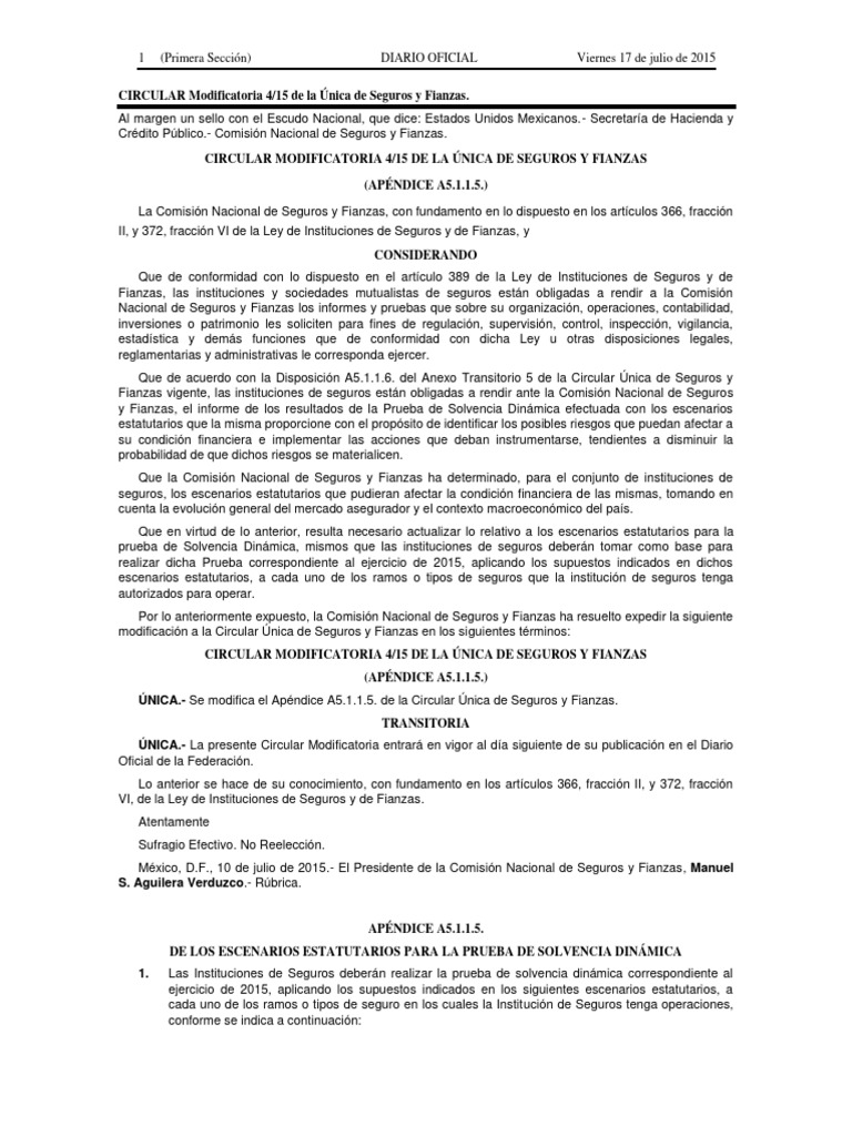 CIRCULAR Modificatoria 4-15 de La Nica de Seguros y Fianzas | Descargar gratis PDF | Seguro ...