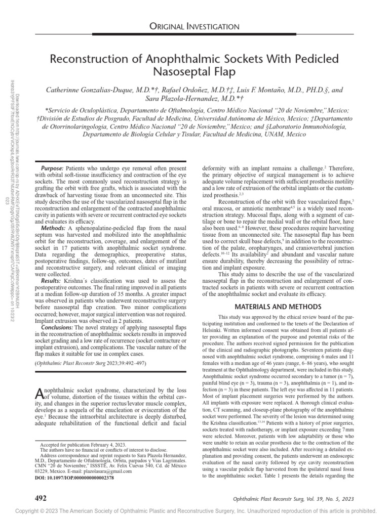Reconstruction of Anophthalmic Sockets With.15 | PDF | Surgery ...