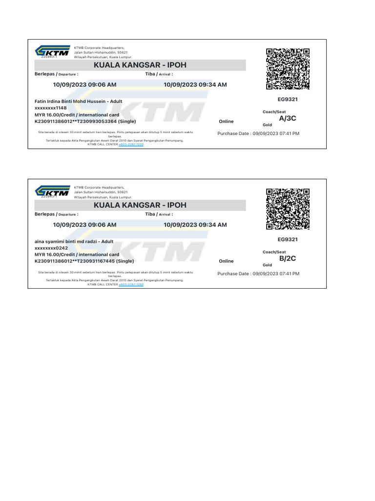 ETS Intercity Ticket | PDF