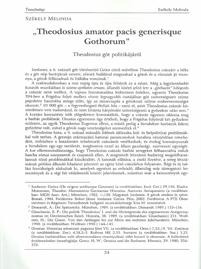 Theodosius Amator Pacis Generisque Goth | PDF