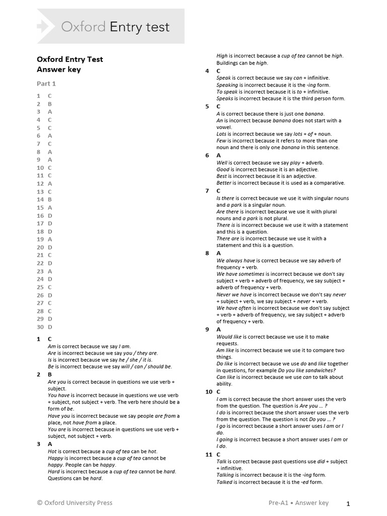 Prea1 Entry Adsec B Answer Key | PDF | Adjective | Verb