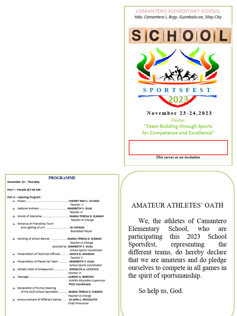 School Sportsfest Program2023 | PDF