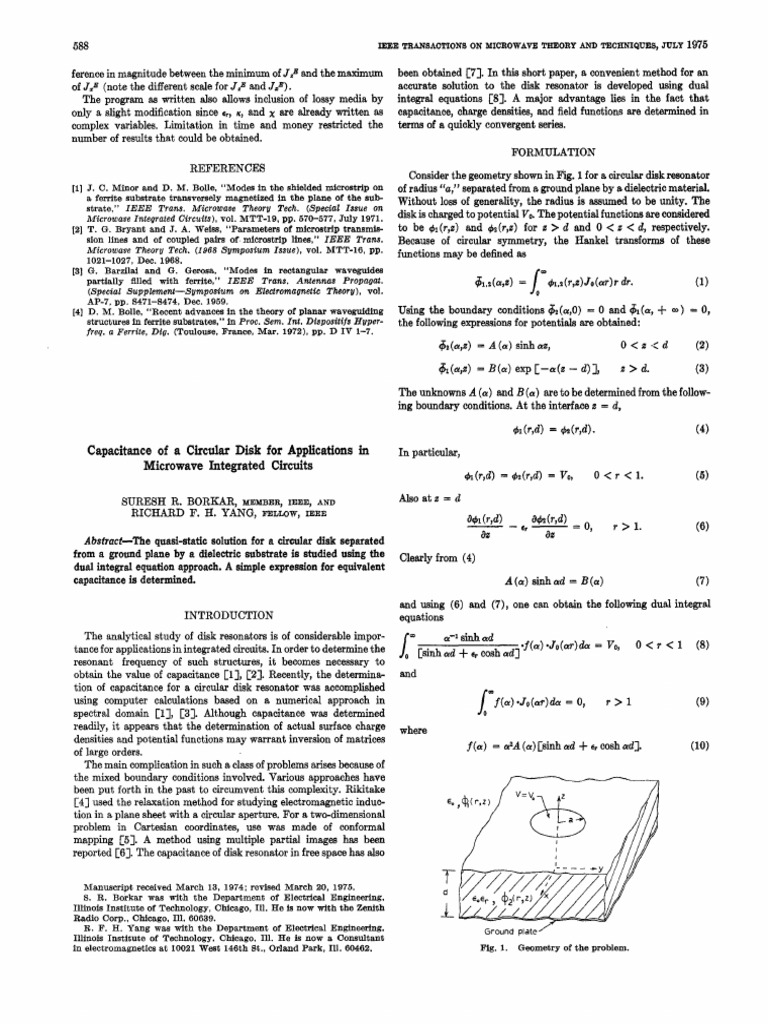 Microwave Circuit Capacitance Analysis | PDF | Capacitance | Green's Function