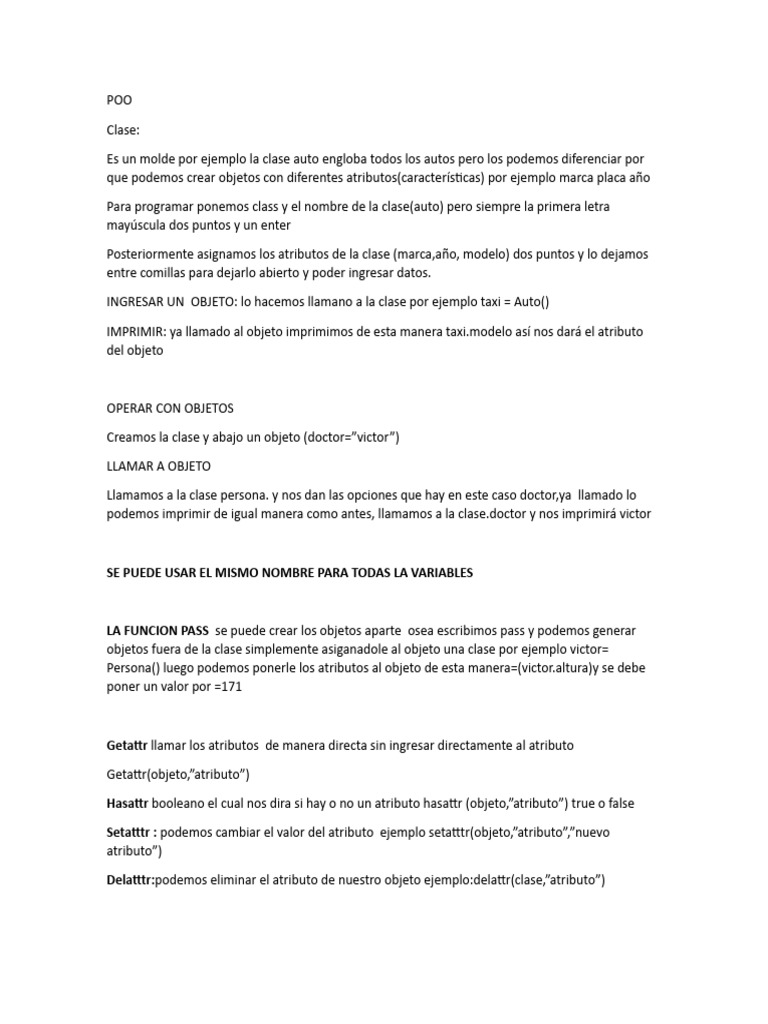 POO Word | PDF | Objeto (informática) | Herencia (Programación ...