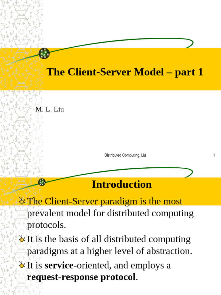 The Client Server Model part1 - M Liu | PDF | Client–Server Model | Port (Computer Networking)