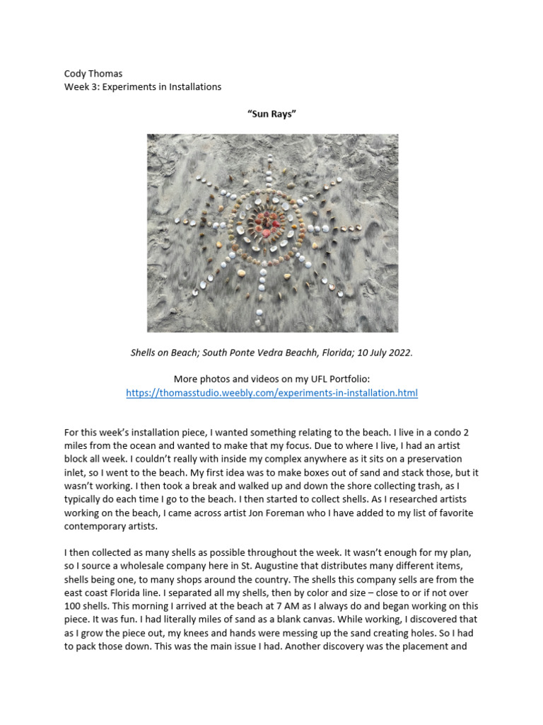 Pdfweek 3 Installation Sun Rays | PDF