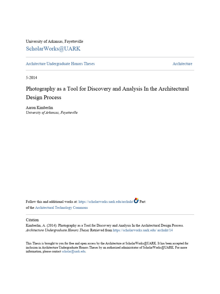 Photography as a Tool for Discovery and Analysis In the Architect | PDF ...