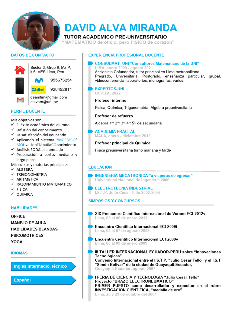 CV David Academico | PDF