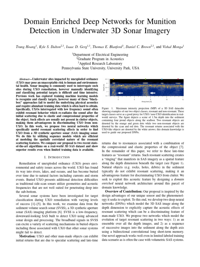 Sonar Classification IGARSS 2022 | PDF | Deep Learning | Sonar