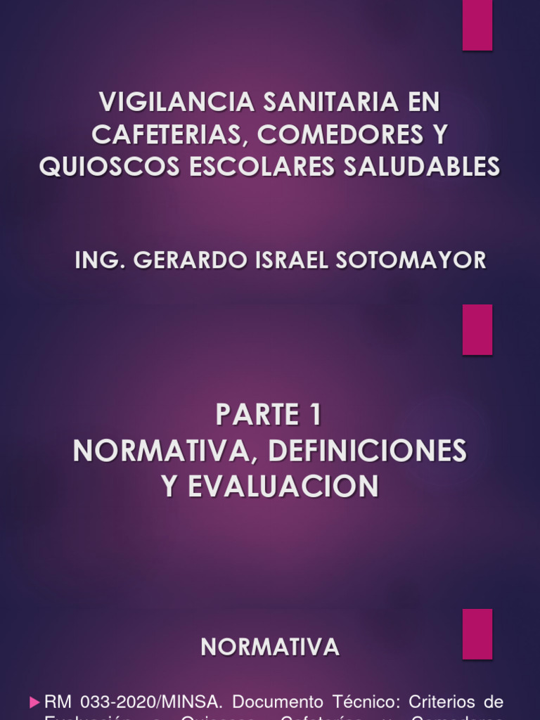 VIGILANCIA SANITARIA EN CAFETERIAS, COMEDORES Y QUIOSCOS ESCOLARES ... VIGILANCIA SANITARIA EN CAFETERIAS, COMEDORES Y QUIOSCOS ESCOLARES ...