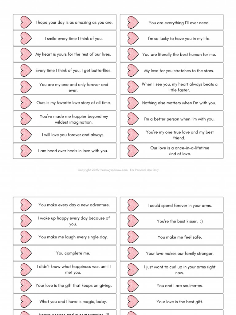 Love Notes Jar Printable | PDF