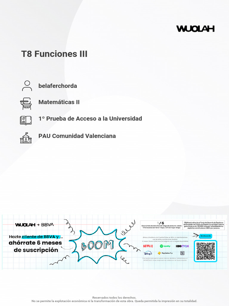 Wuolah-Free-T8 Funciones III | PDF | Objetos matemáticos | Consecuencia Lógica