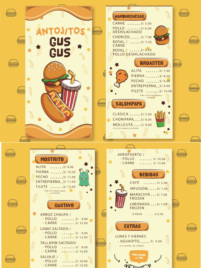 Antojitos Gus Gus Impresión | PDF