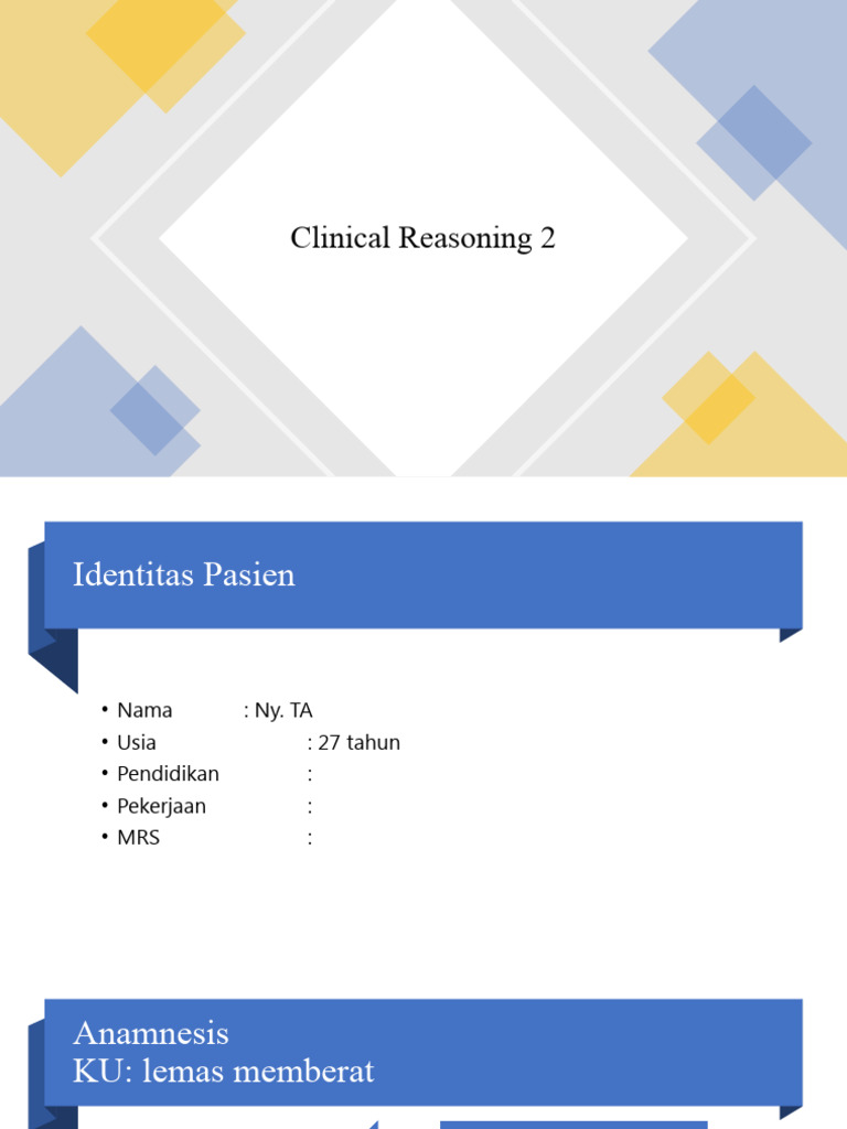 Clinical Reasoning 2 Ny TA | PDF