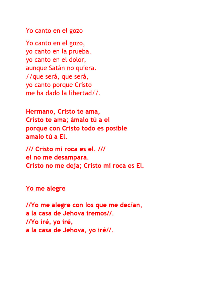 Coros Yo Canto en El Gozo | PDF