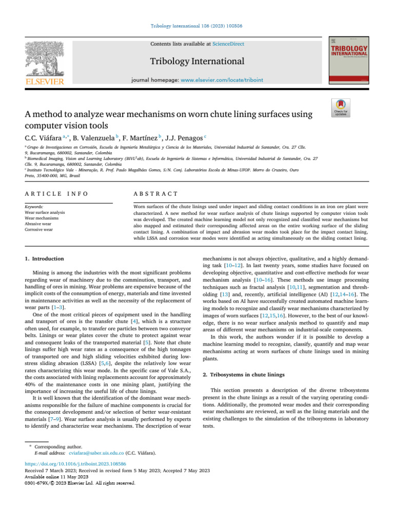 2023-Viafara-etal-A Method To Analyze Wear Mechanisms On Worn Chute Lining Surfaces Using ...