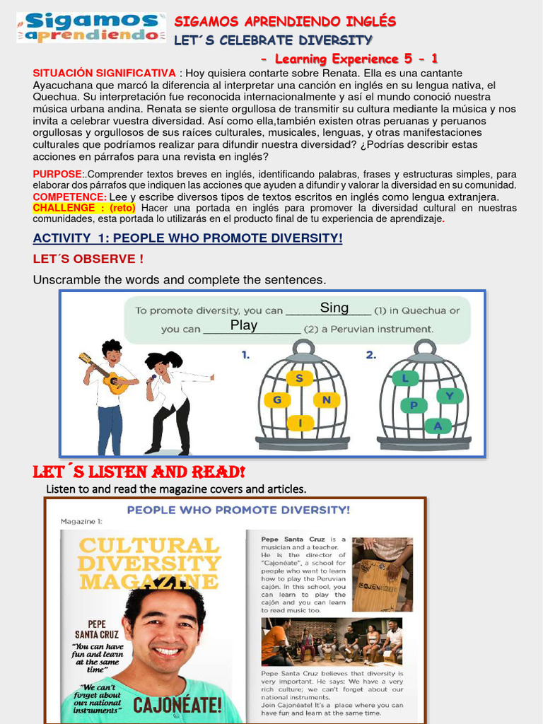 Learning Experience 5 - 1 | PDF | Estudios de idiomas extranjeros