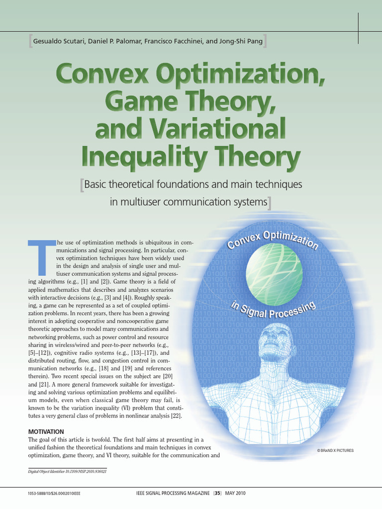 Convex Optimization, Game Theory, and Variational Inequality Theory | Download Free PDF ...