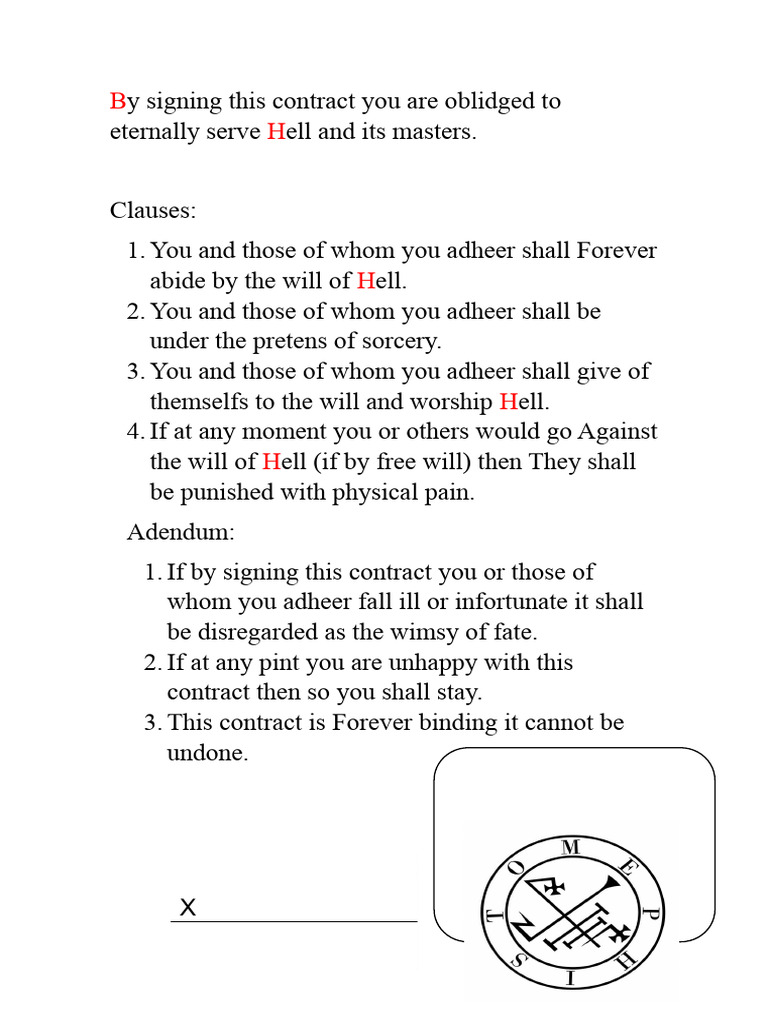 Infernal Contract | PDF