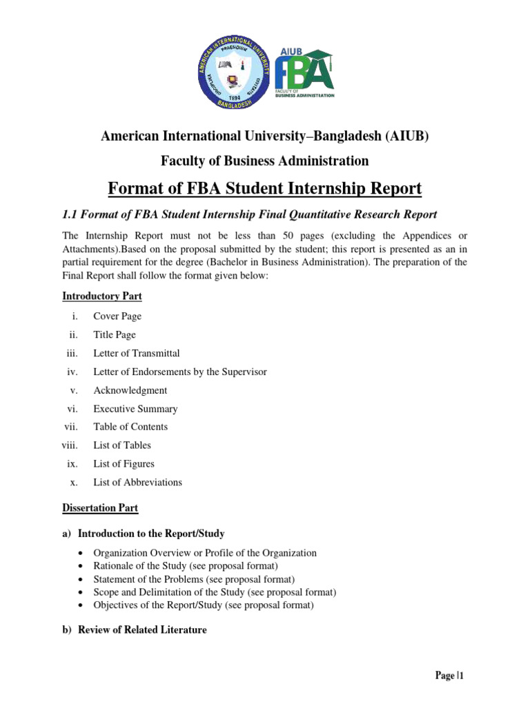 Format of Internship Report Format | PDF | Data | Qualitative Research