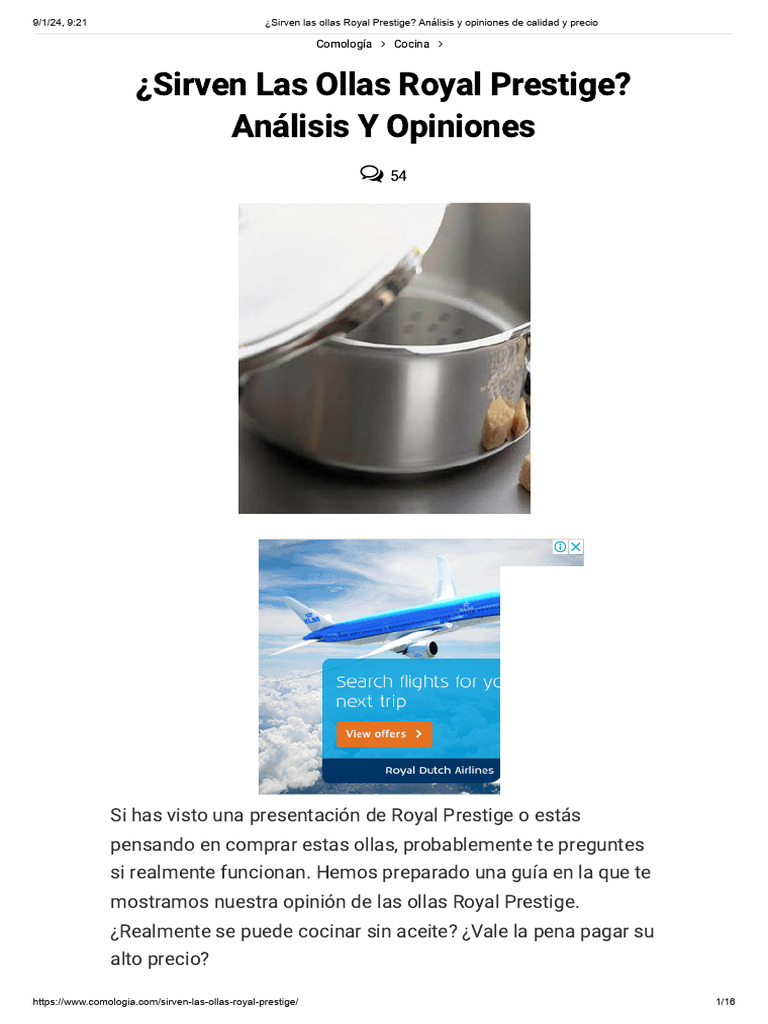 ¿Sirven Las Ollas Royal Prestige - Análisis y Opiniones de Calidad y Precio | PDF | Cocción a ...