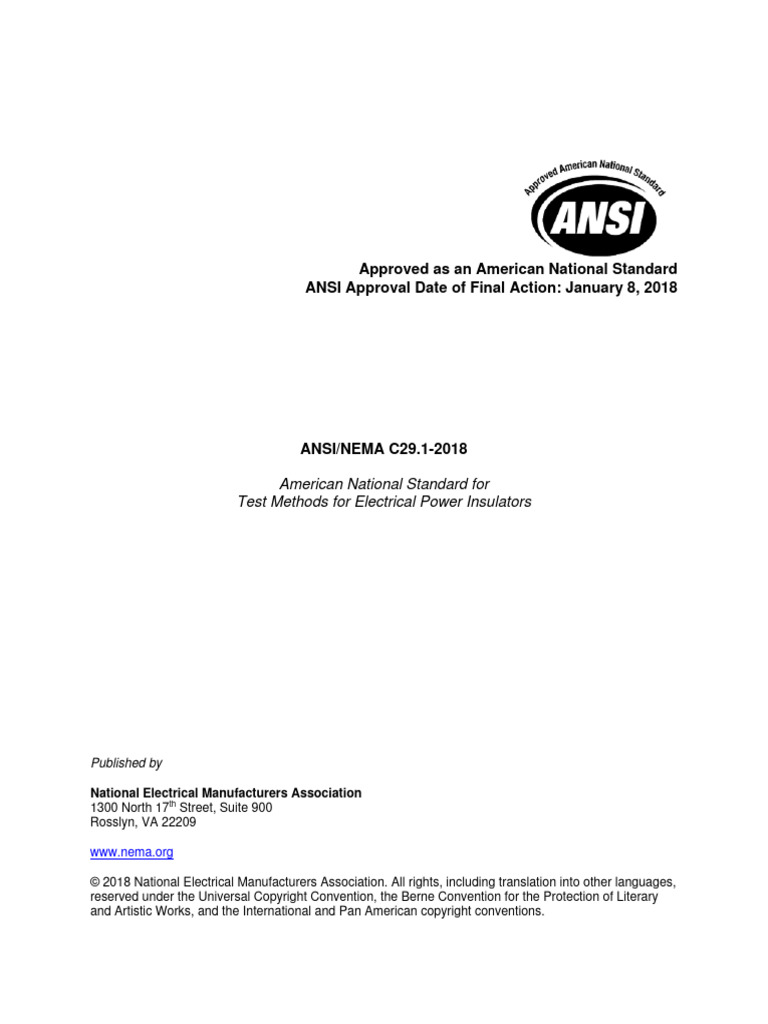ANSI C29.1-2018stds - 2021-08-26 | PDF | Insulator (Electricity) | Humidity