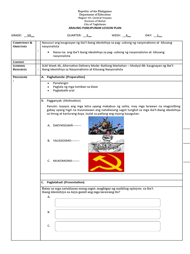 AP7-Q3-Week 4 - Day 1-LP | PDF