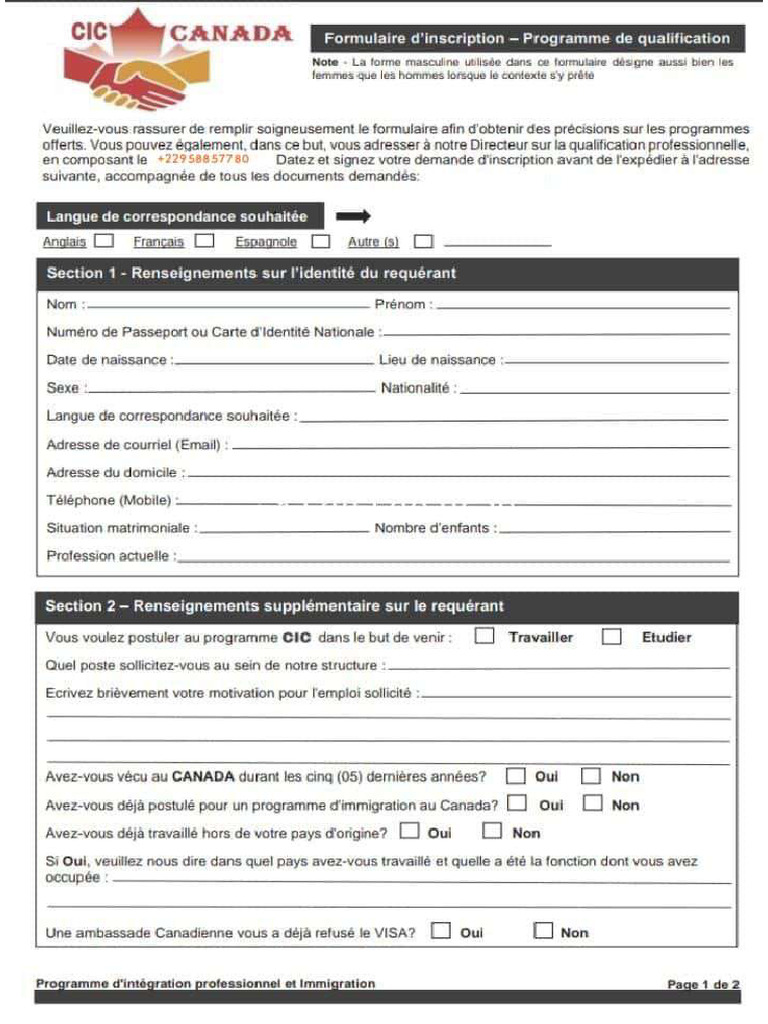 Fiche d’Inscription | PDF