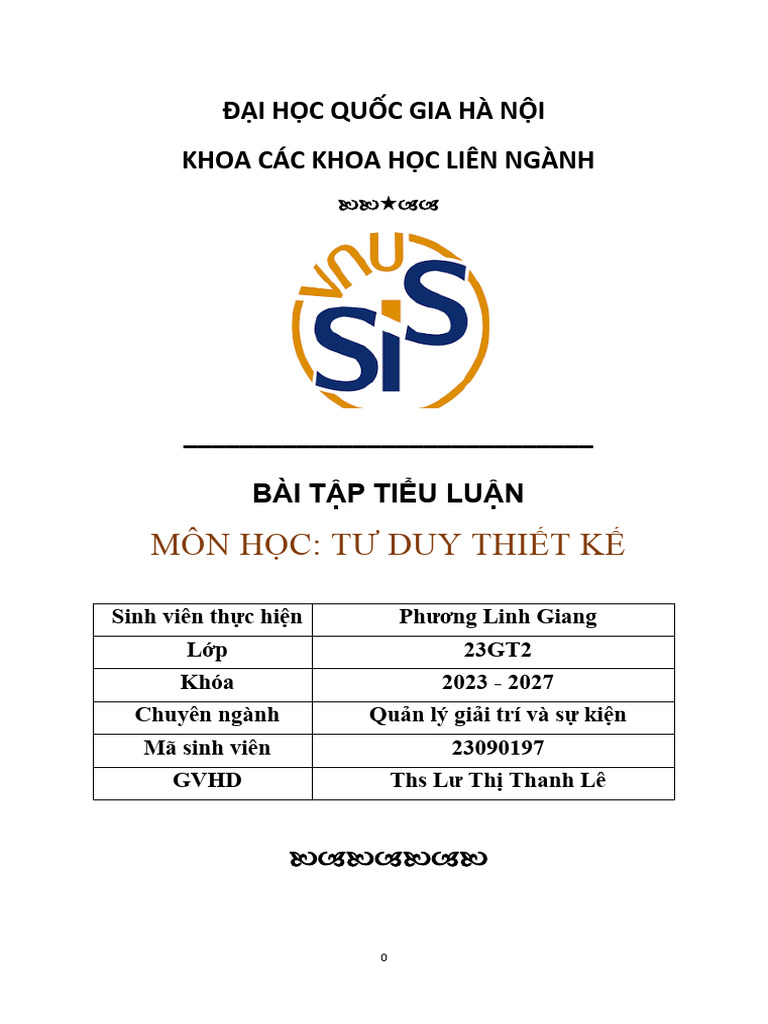 Cuối Kì Môn TDTK | PDF