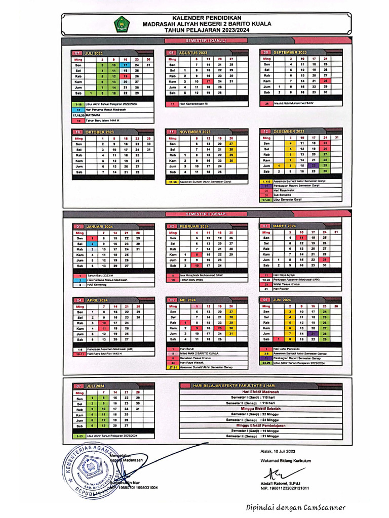 Kalender Pendidikan TP 2023-2024 | PDF