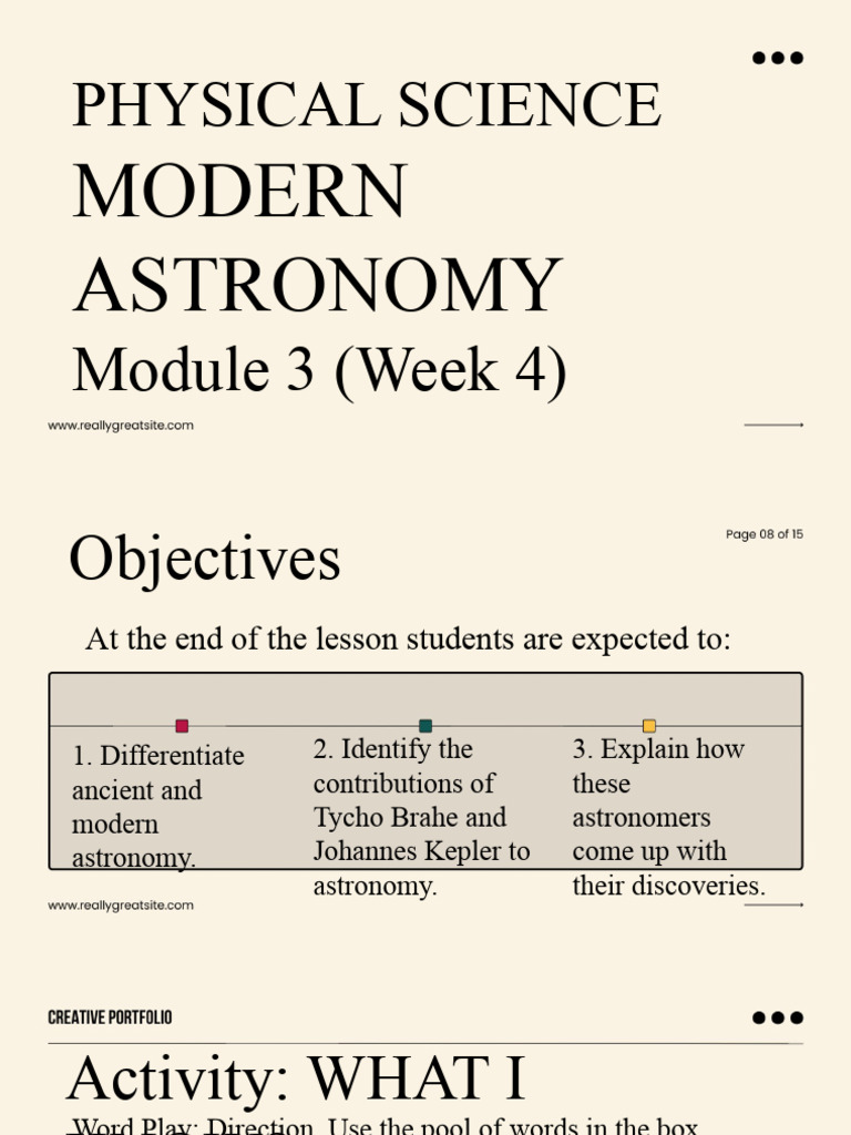 Week 4 Physical Science Modern Astronomy | PDF | Force | Galileo Galilei