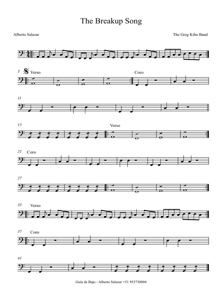 The Breakup Song - Partitura completa | PDF