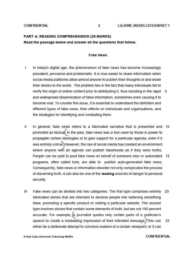 Elc231 QP MT Set 1 | PDF | Cognition | Communication