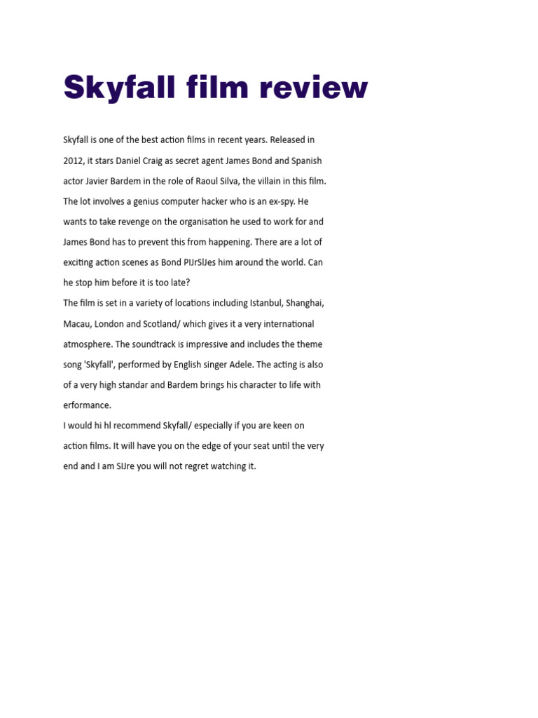 Skyfall Film Review | PDF