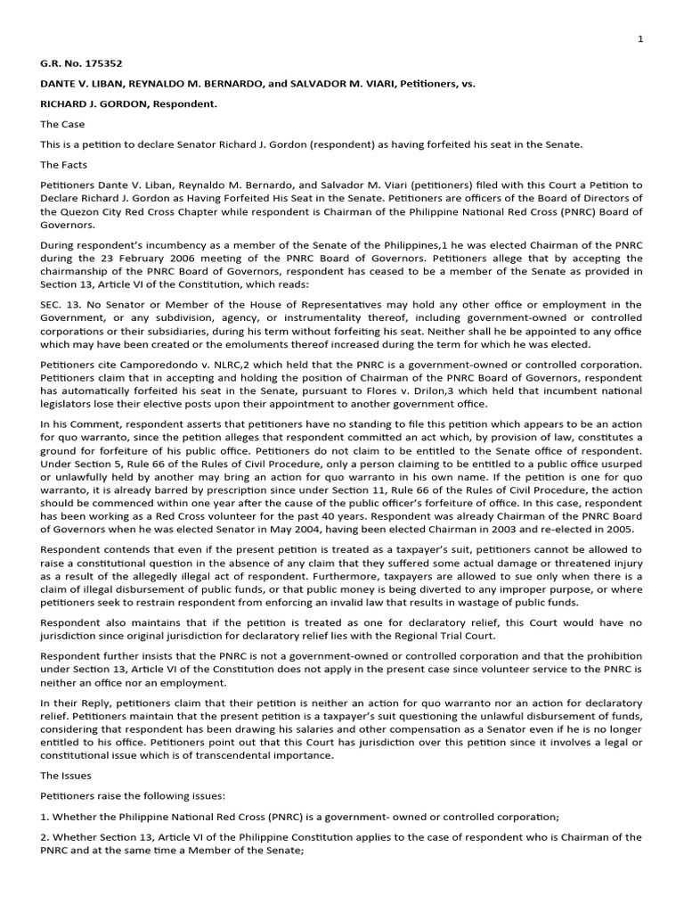 pubcorp case | PDF | International Red Cross And Red Crescent Movement | Justice