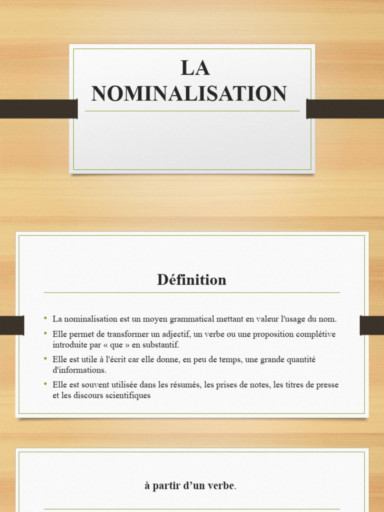 la nominalisation FB BU | PDF | Syntaxe | Grammaire